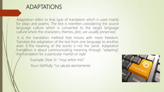 Translation methods | PPTX
