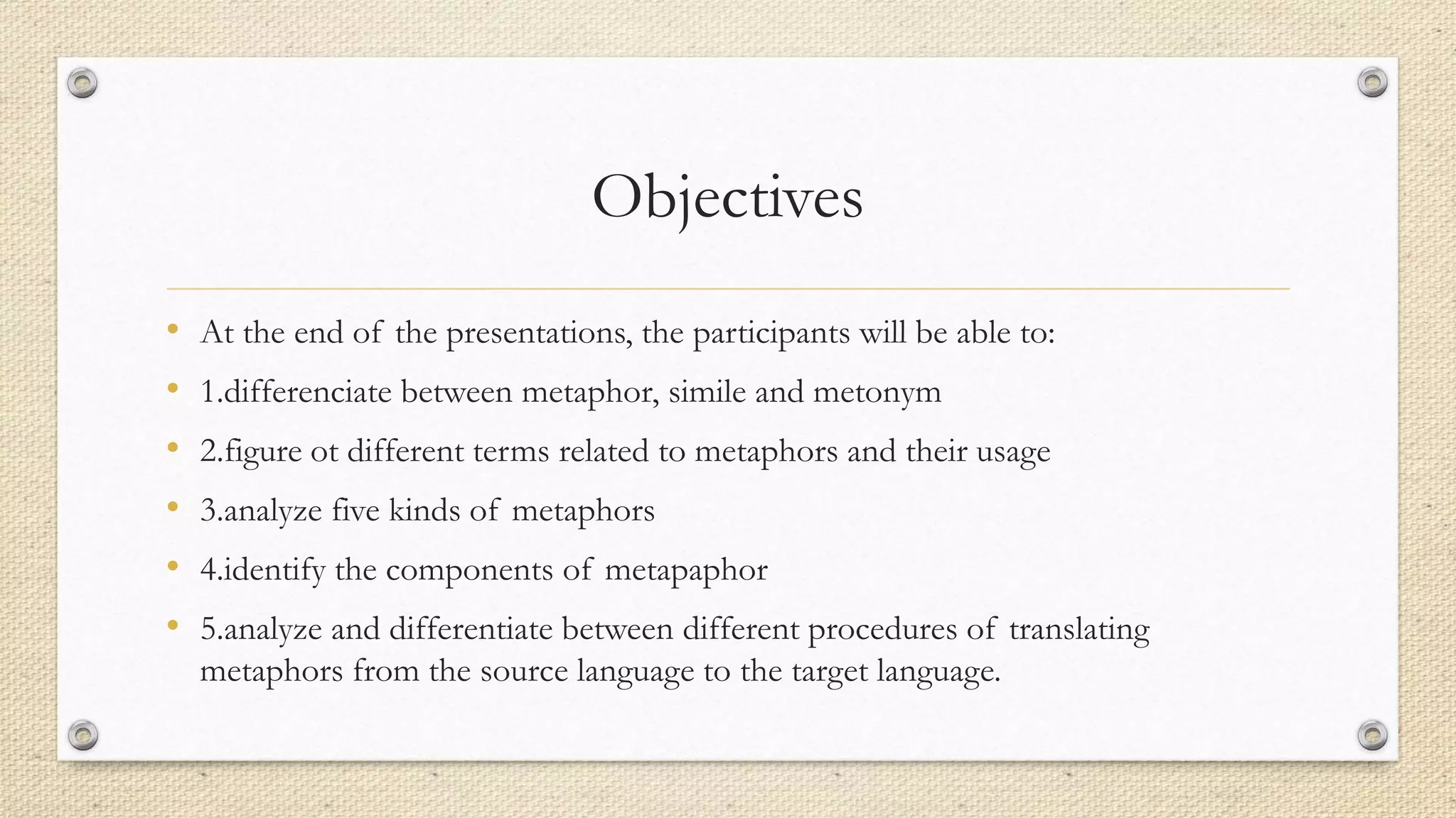 Translation of metaphor | PPTX