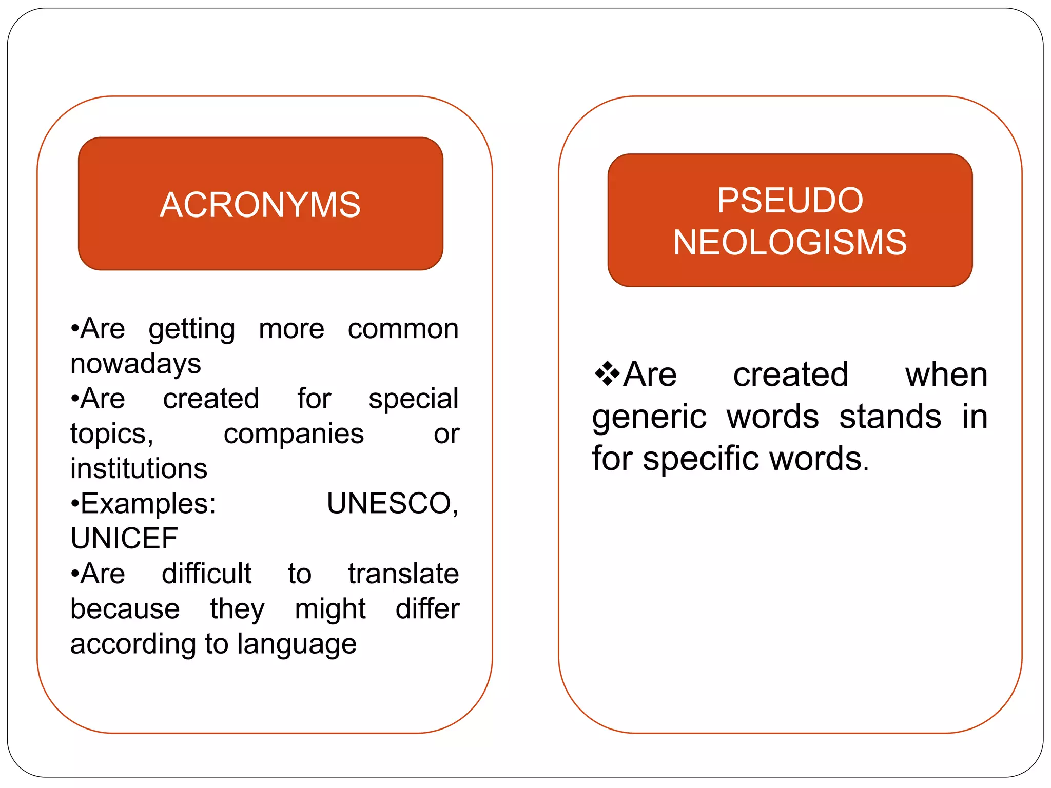 Translation of neologisms | PPTX