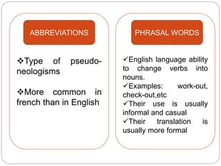 Translation of neologisms | PPT