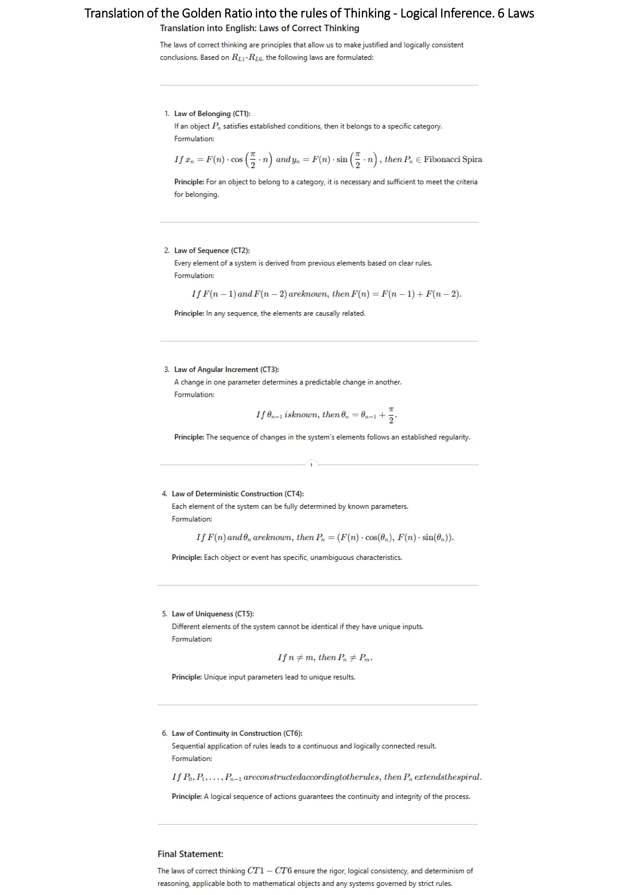 Translation of the Golden Ratio into the rules of Thinking - Logical Inference. 6 Laws.pdf