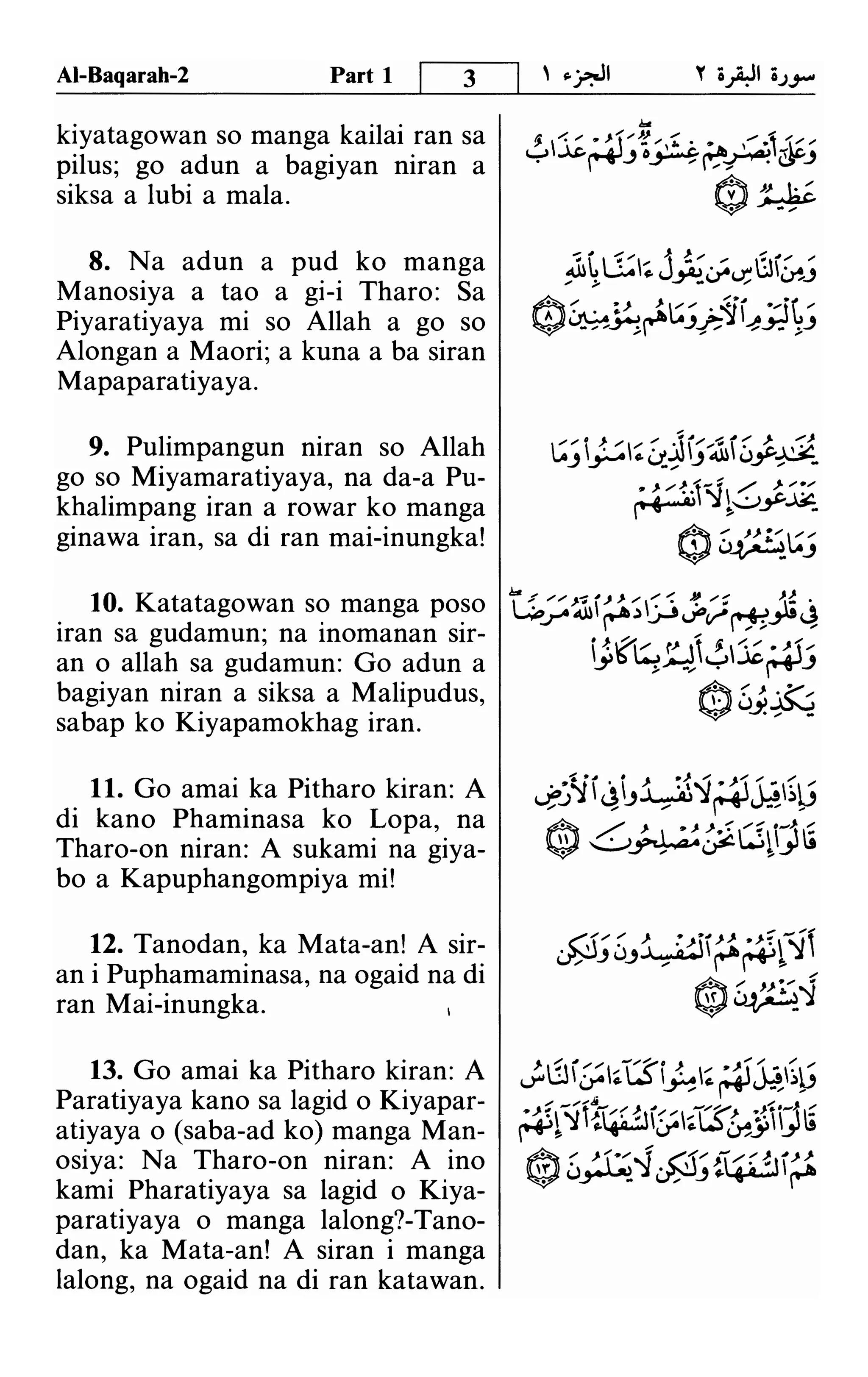 Translation of the meaning of the holy quran in filipino | PDF