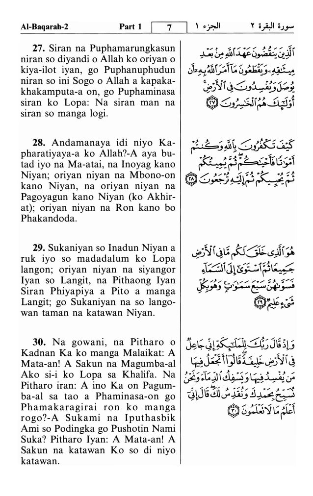 Translation of the meaning of the holy quran in filipino | PDF