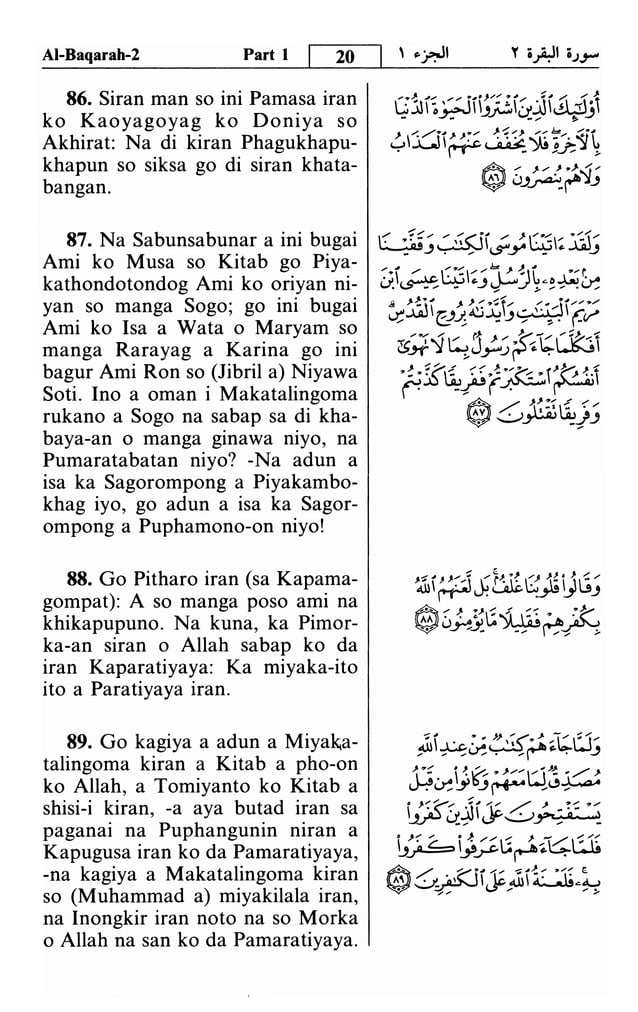 Translation of the meaning of the holy quran in filipino | PDF