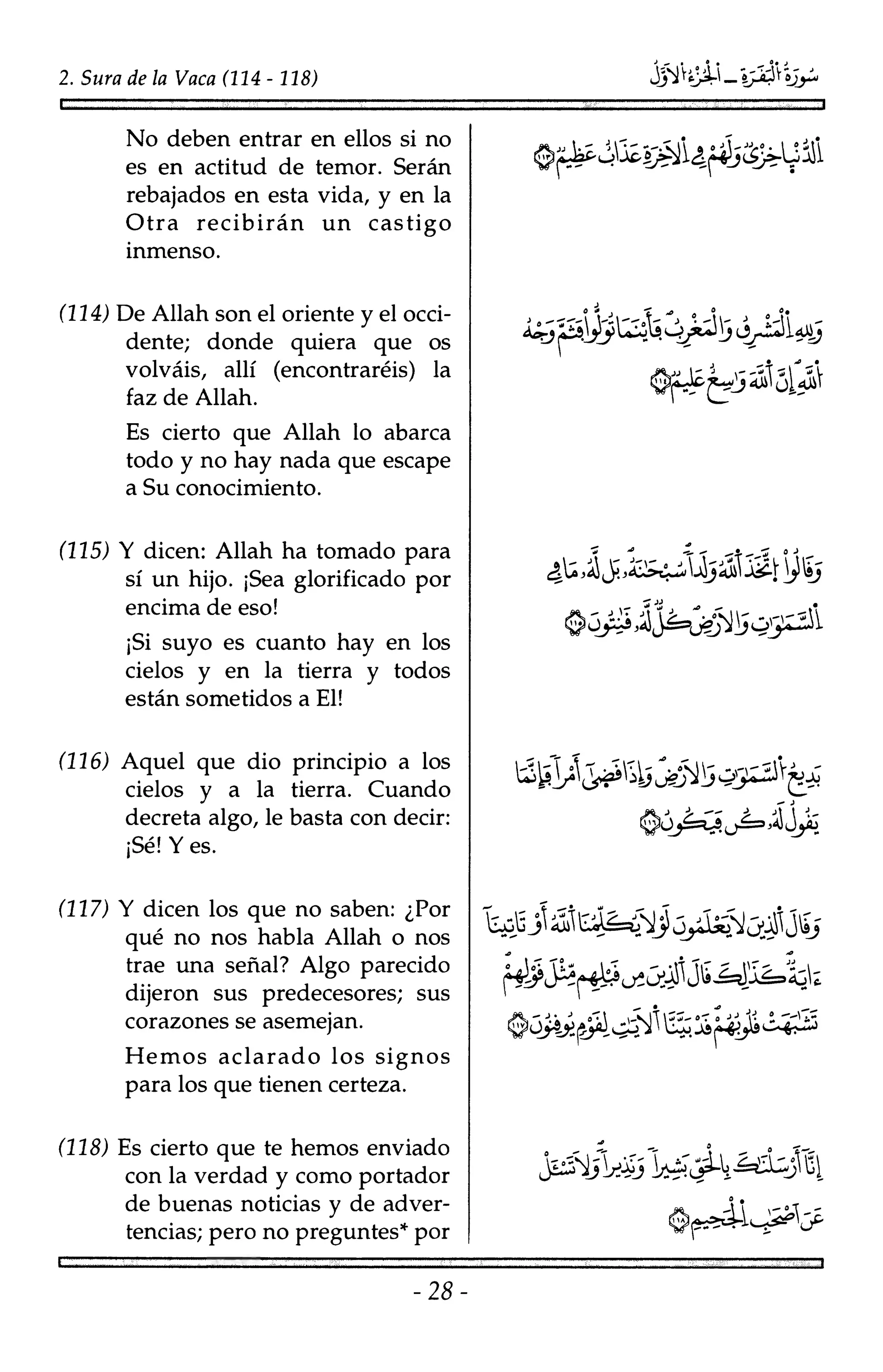 Translation of the meaning of the holy quran in spanish | PDF