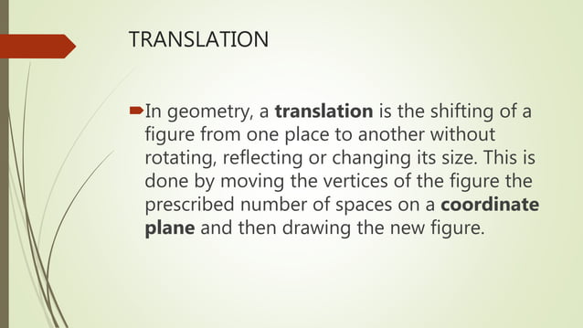 Translation on the coordinate plane | PPT