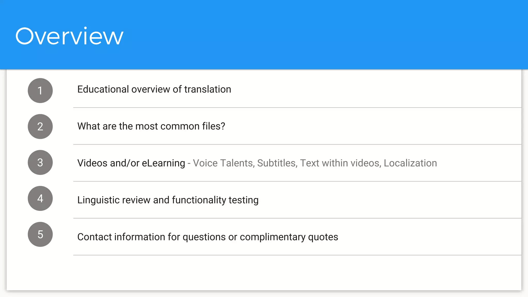Translation overview presentation | PPTX