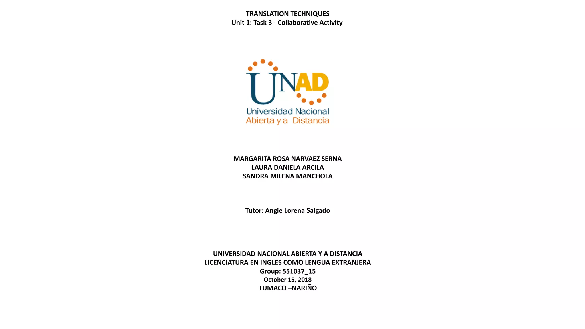 Unit 1: Task 3 - Collaborative Activity 1 | PPT