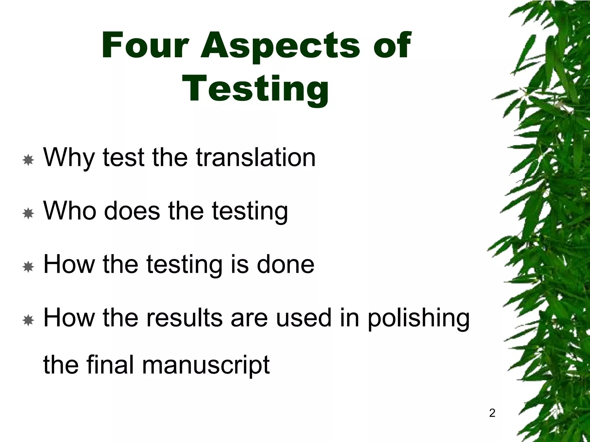 Testing Translation | PPT