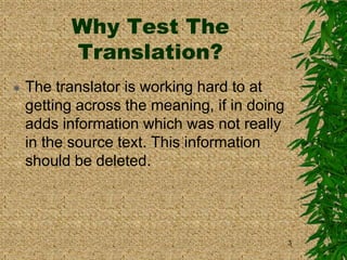 Testing Translation | PPTX