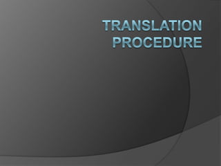 Translation procedure | PPTX