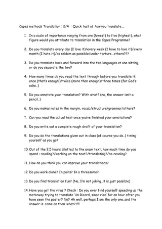 Translation Quiz | PDF