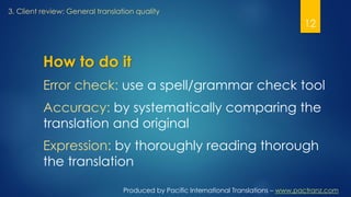 The 3 types of translation review – and when to use them | PPT
