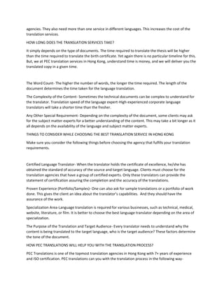 Translation services in hong kong | PDF