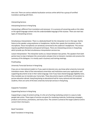 Translation services in hong kong | PDF