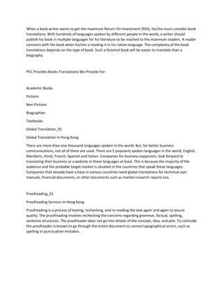 Translation services in hong kong | PDF