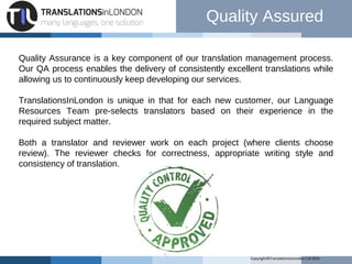 TranslationsInLondon, an introduction..... | PPT