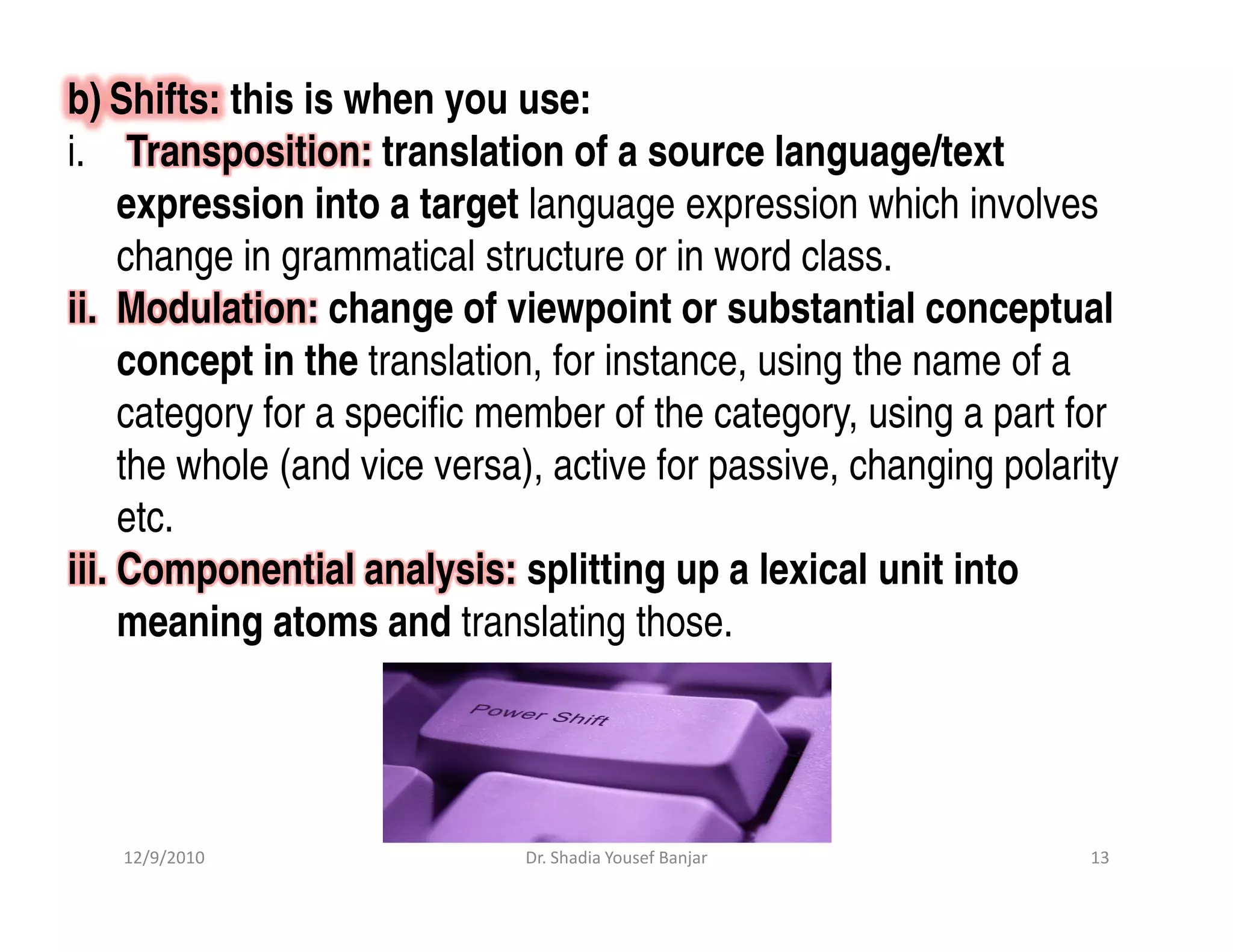 Translation Strategies, by Dr. Shadia Y. Banjar | PDF