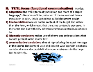 Translation Strategies, by Dr. Shadia Y. Banjar | PDF