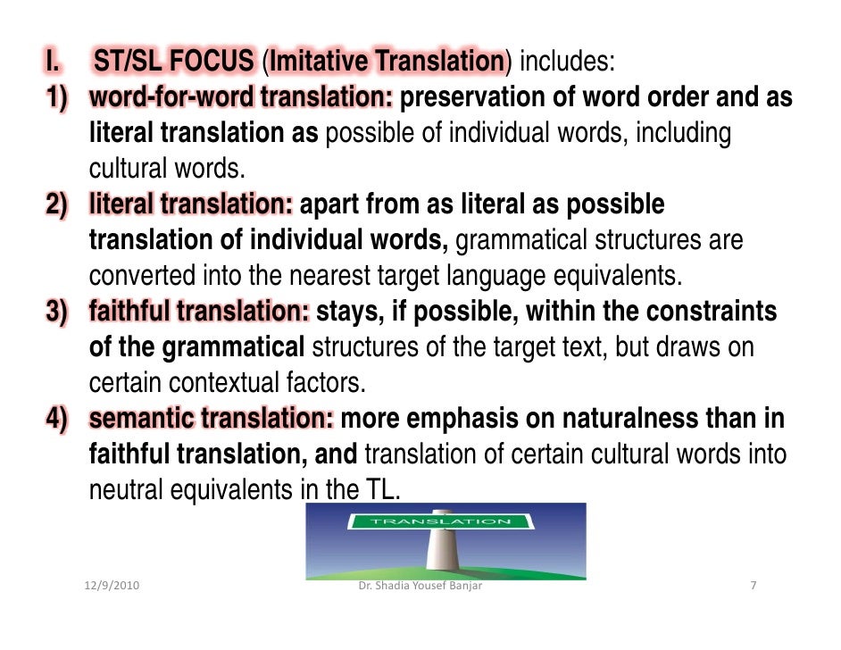 Translation Strategies, by Dr. Shadia Y. Banjar