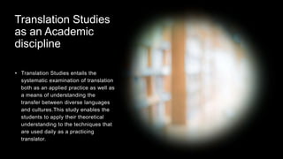 Translation studies.... | PPTX