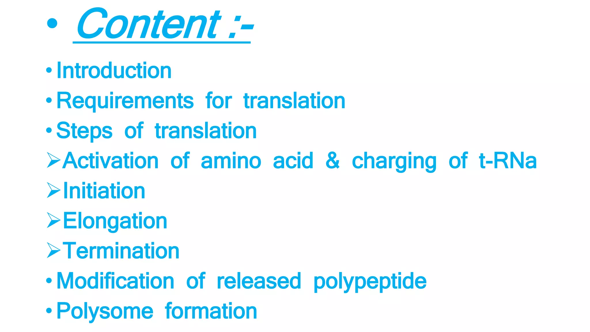 Translation ( synthesis of proteins ) | PPTX