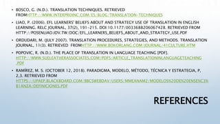 Translation techniques colaborative slide share group 22 | PPT