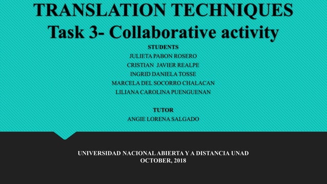 Collaborative Activity_Translation techniques_Group 12 | PPTX | Gas and ...