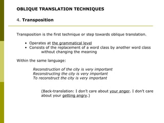 Translation techniques presentation | PPT