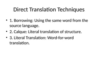 Translation_Techniques_Presentation for students | PPT