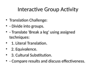 Translation_Techniques_Presentation for students | PPT