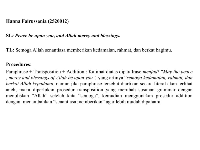 TRANSLATION TEXT PROCEDURES | PPTX