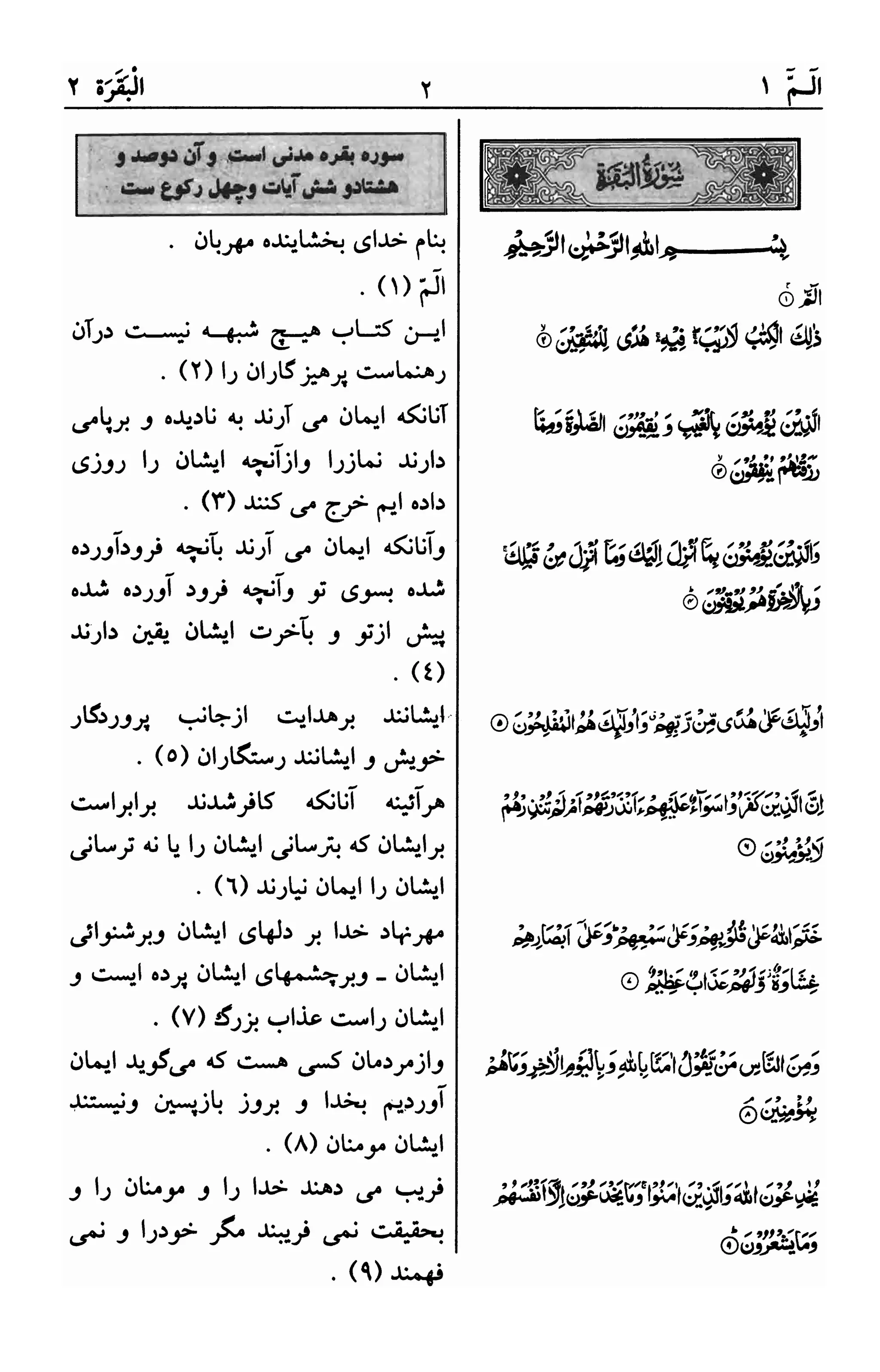 Translation of The Noble Quran In The Farsi / Persian Language | PDF