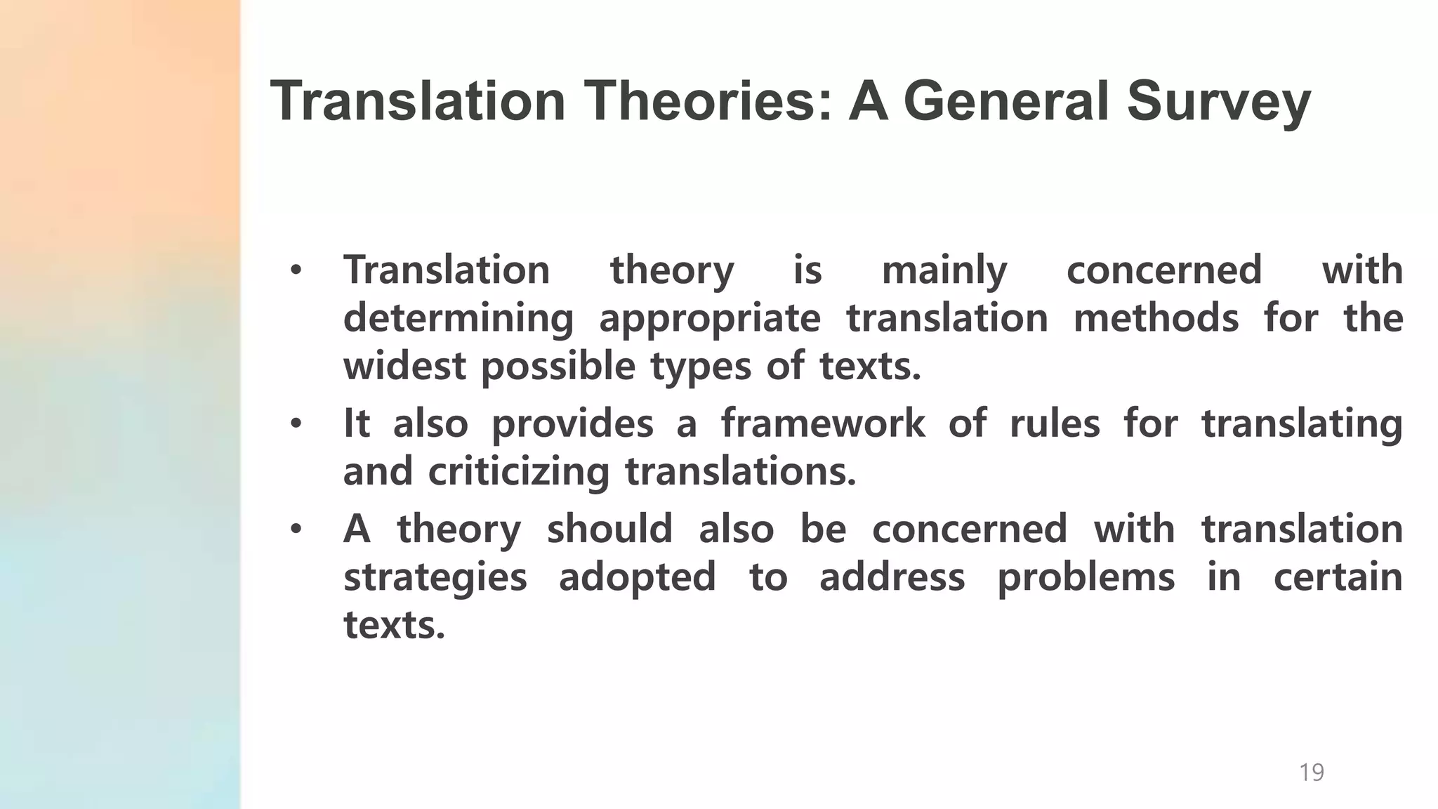 Translation theories | PPTX | Programming Languages | Computing