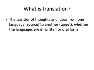 Translation theory | PPTX