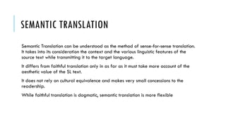 translation, types and methods; translation Studies | PPT