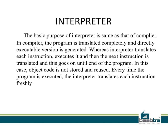 Translators(Compiler, Assembler) and interpreter | PPTX
