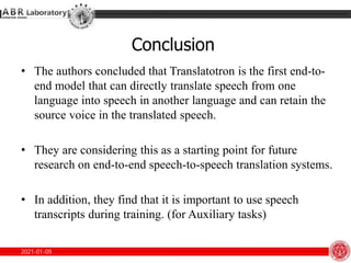 Translatotron review | PPT