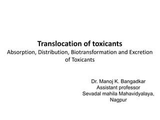 Translocation of toxicants | PPTX