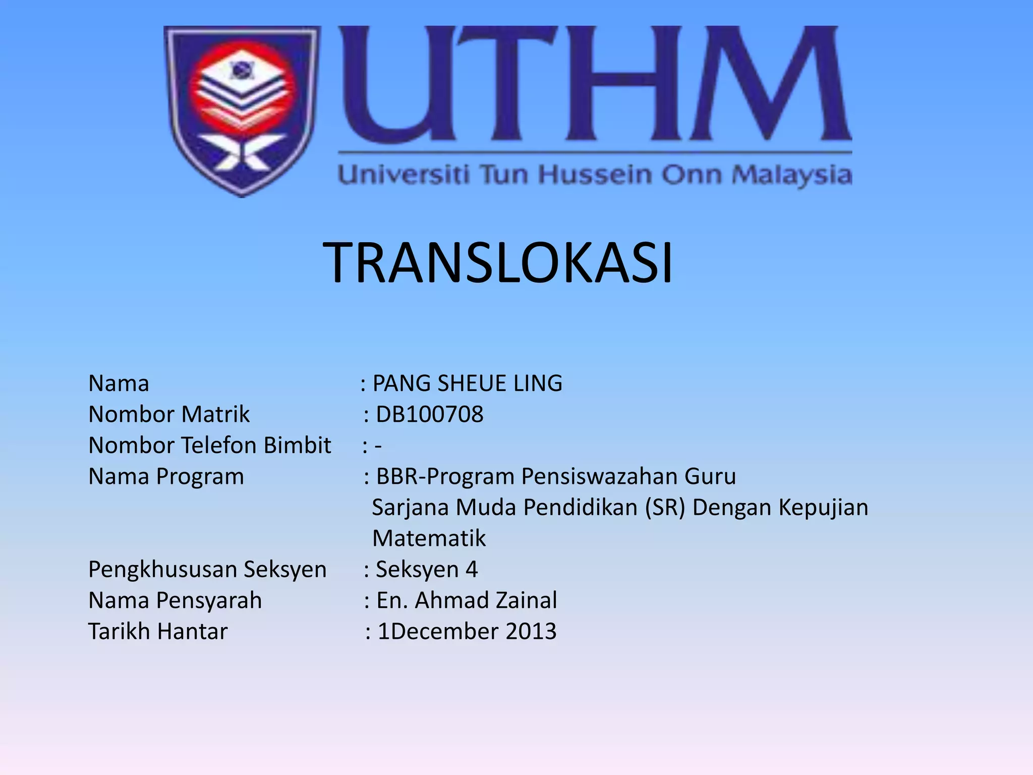 Translokasi | PPTX