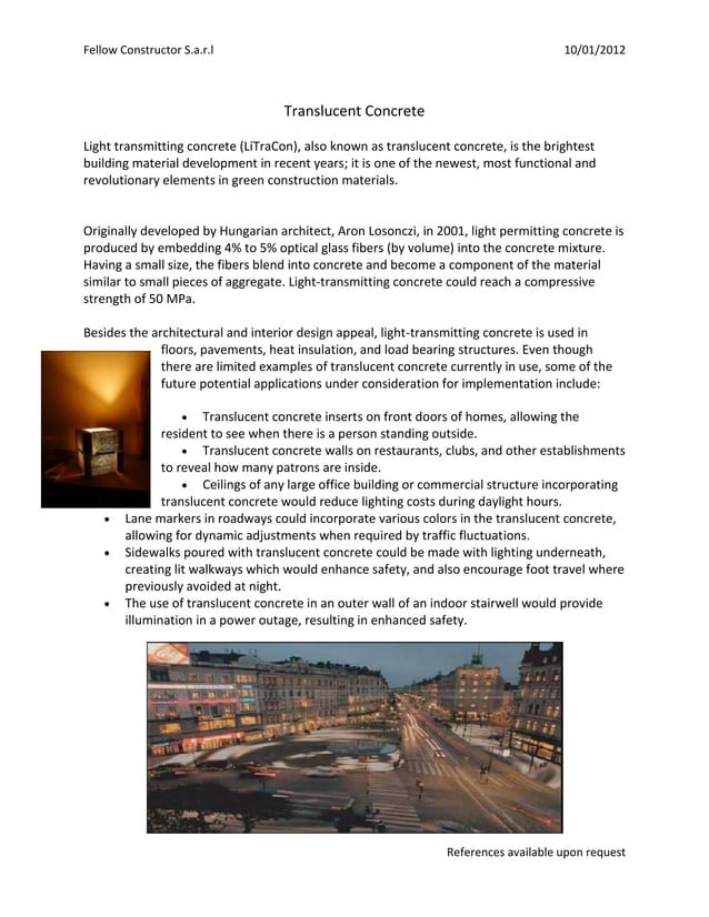 Translucent concrete | PDF