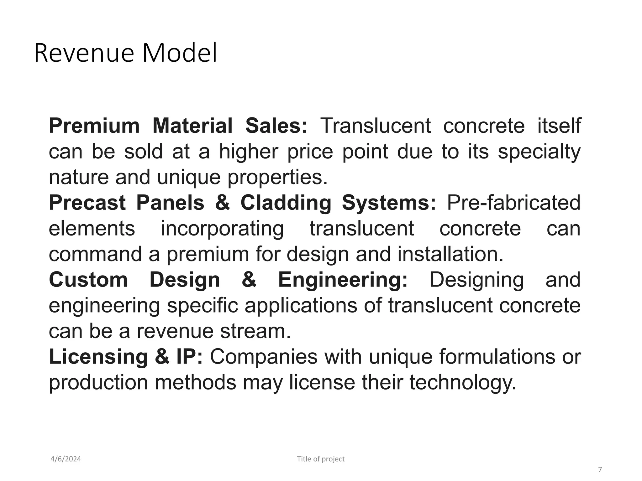 Translucent Concrete structure presentation | PPT