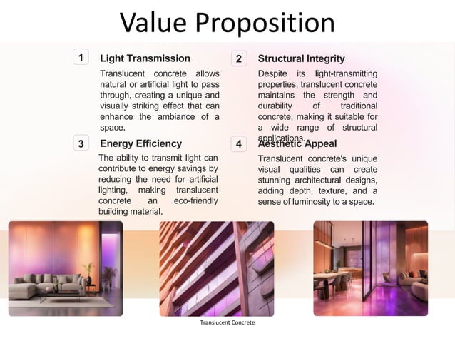 Translucent Concrete structure presentation | PPT