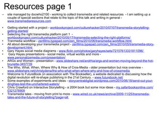 Transmedia storytelling - some basics | PPT