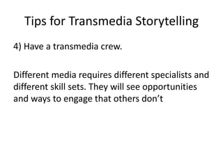 Transmedia storytelling | PPTX