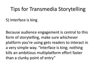 Transmedia storytelling | PPTX