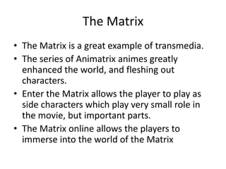 Transmedia storytelling | PPTX