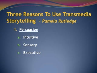 Transmedia storytelling belmont university | PPT