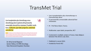 TransMet Trial - Liver transplantation plus chemotherapy vs ...
