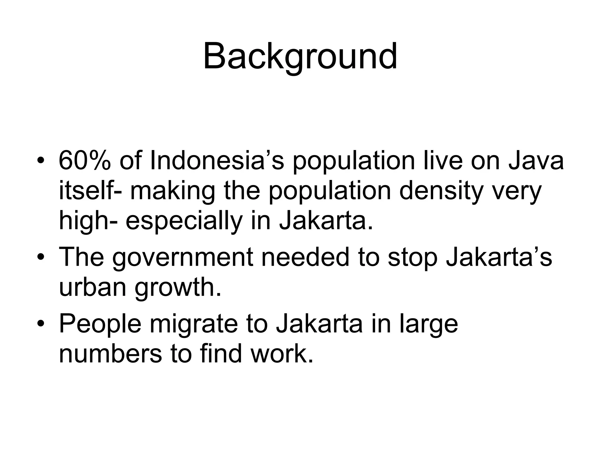 Transmigration in Indonesia - Impact on Population Structures | PPT